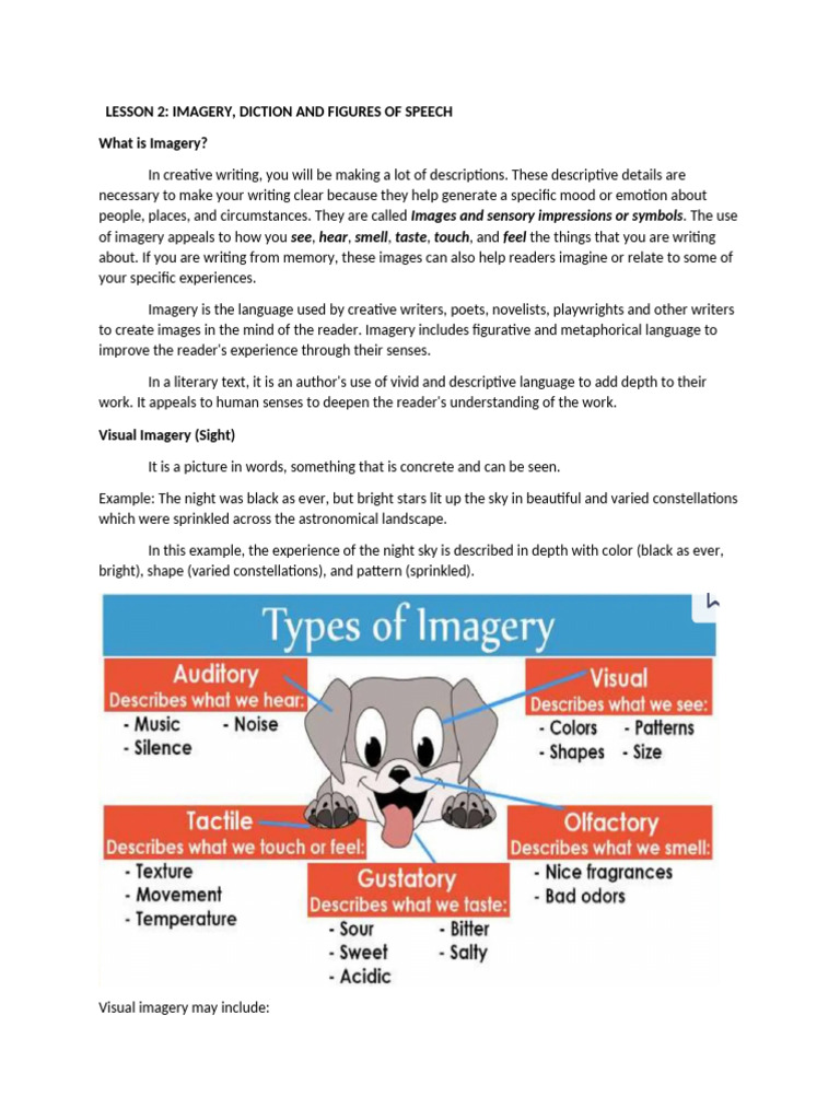 Imagery, Diction, and Figures of Speech | PDF | Jargon | Linguistics