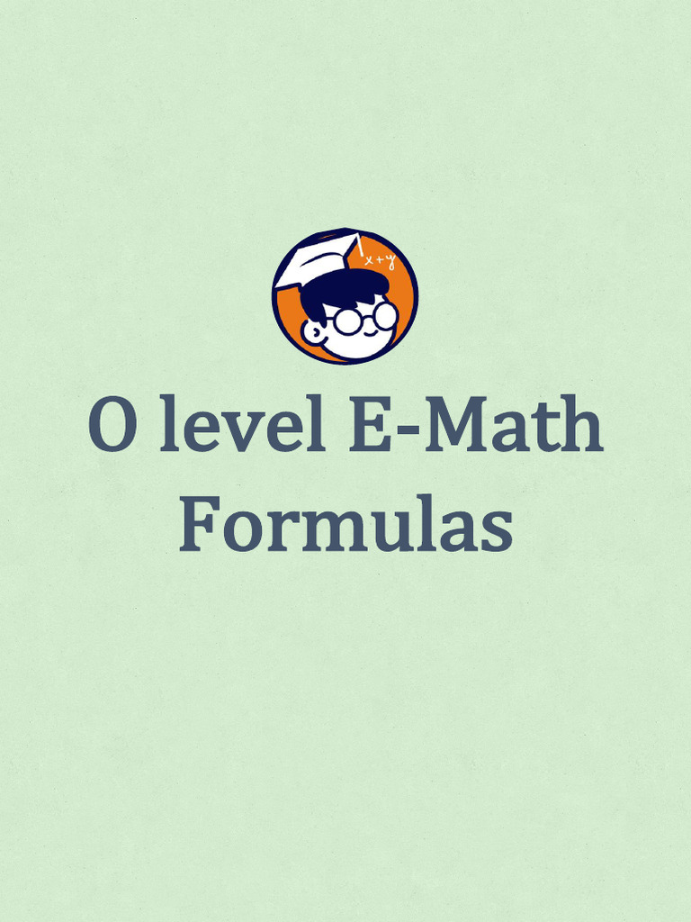 O Level E Math Formula List - Mathworldsg | PDF | Area | Sphere