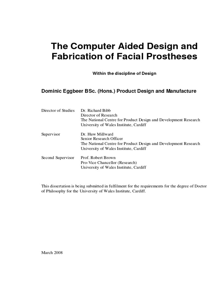 The Computer Aided Design and Fabrication of Facial Prostheses | PDF ...