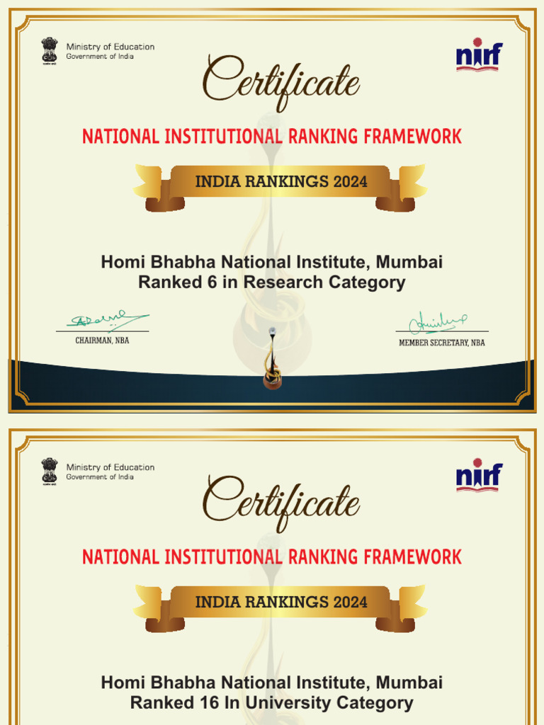 NIRF Certificate 2024 | PDF