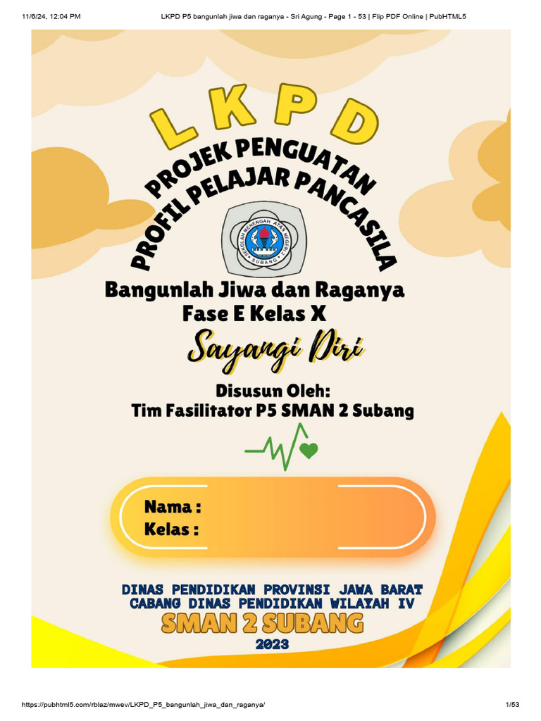 LKPD P5 bangunlah jiwa dan raganya - Sri Agung - Page 1 - 53 _ Flip PDF Online _ PubHTML5 | PDF
