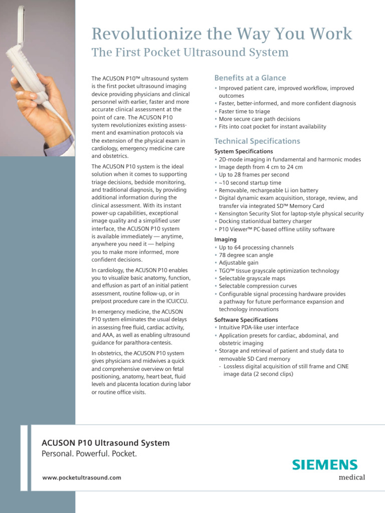 P10_datasheet_eng | PDF | Medical Ultrasound | Medical Imaging