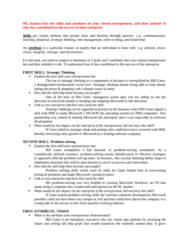 Unit 33 M1 and D1 Bill Gates | PDF | Microsoft | Personal Computers