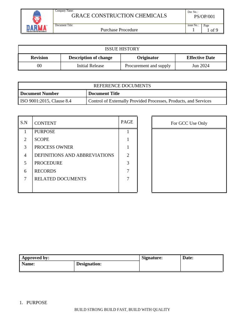 PS-OP-001 Recently Apdated Purchase Procedure | PDF | Procurement ...