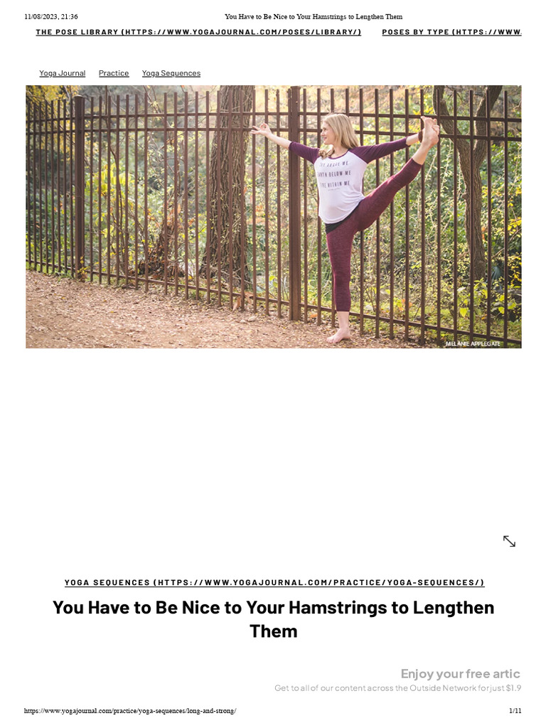 You Have to Be Nice to Your Hamstrings to Lengthen Them | PDF | Pelvis ...