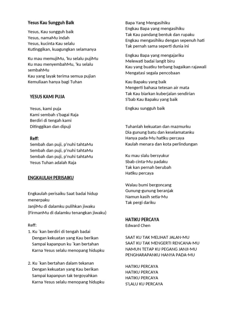 Yesus Kau Sungguh Baik | PDF