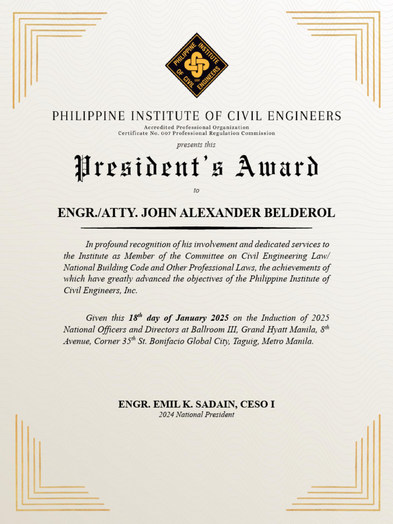 Recognition of Civil Engineering Leaders | PDF