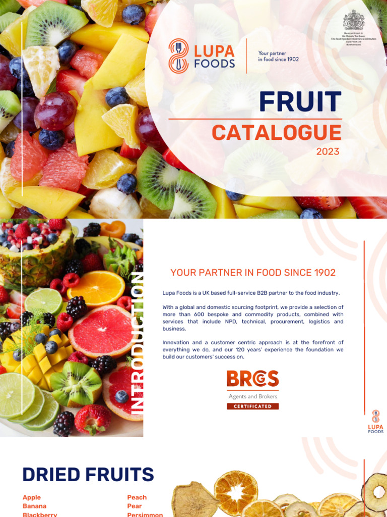 Lupa Foods Fruit Catalogue 2023 | PDF | Fruit | Dried Fruit
