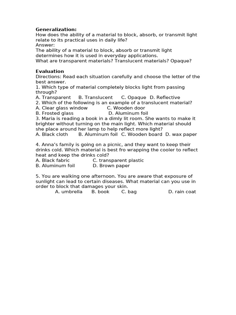 Generalization And Evaluation Pdf