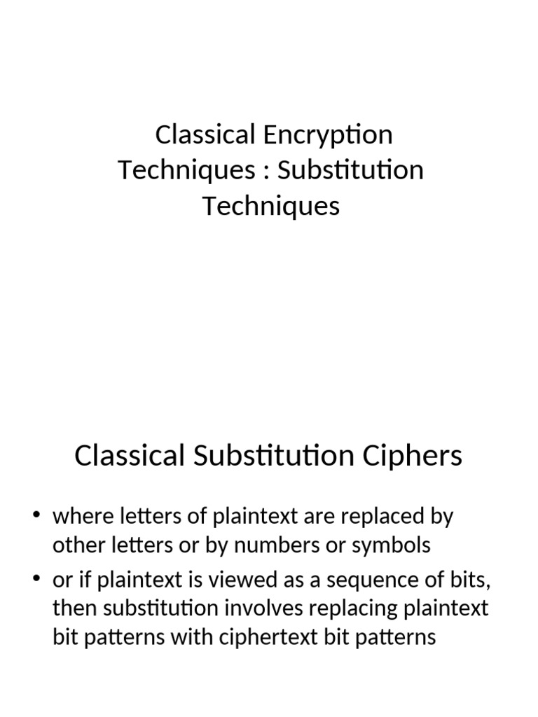 Substitution Techniques | PDF | Cryptography | Secure Communication