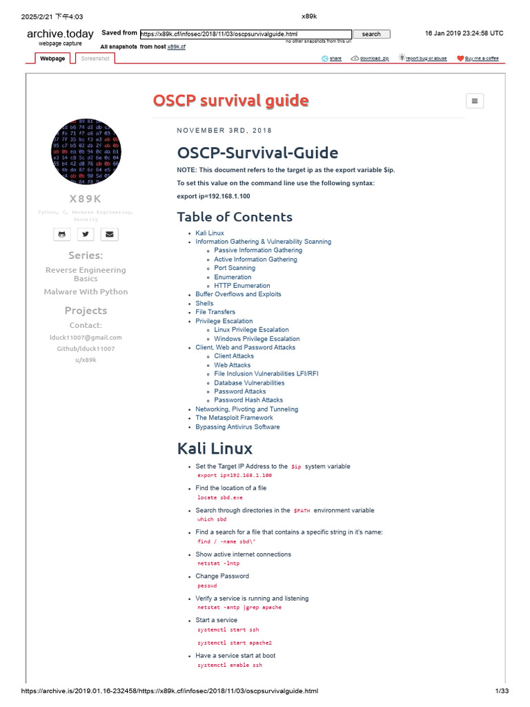 OSCP Survival Guide | PDF | Domain Name System | Port (Computer Networking)