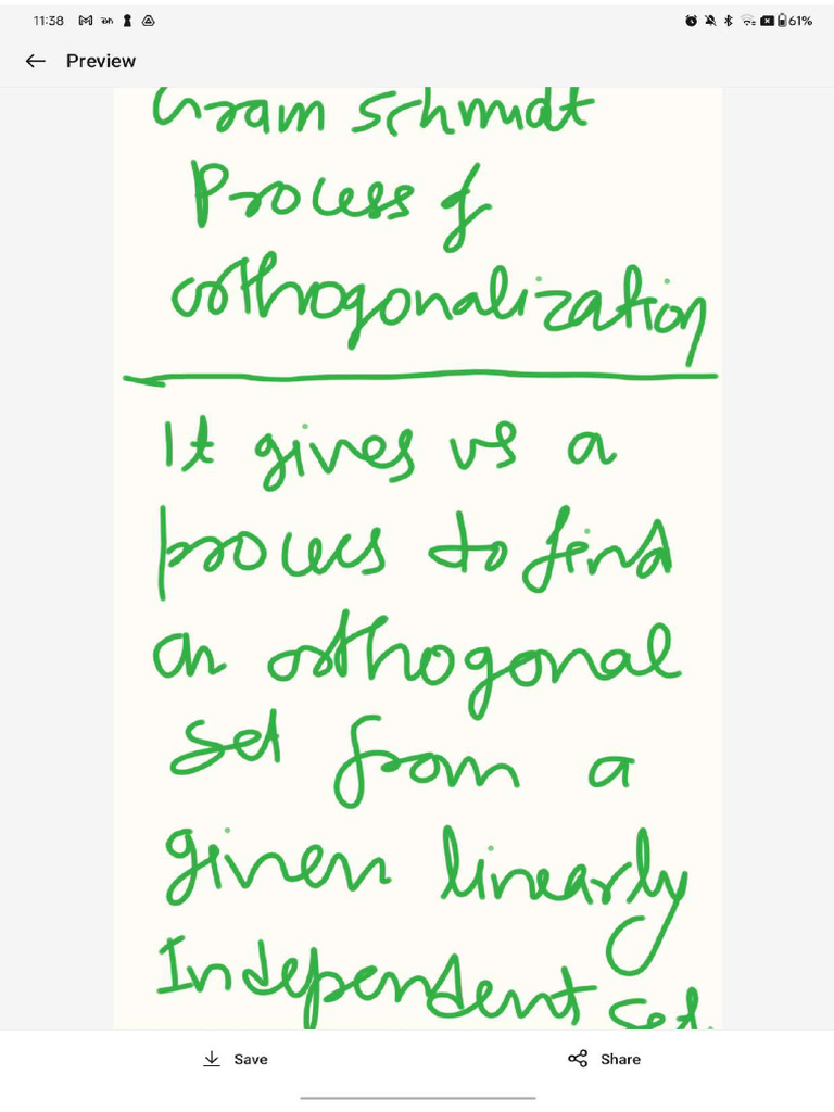 Gram Schmidt Process and Orthogonal Matrices | PDF