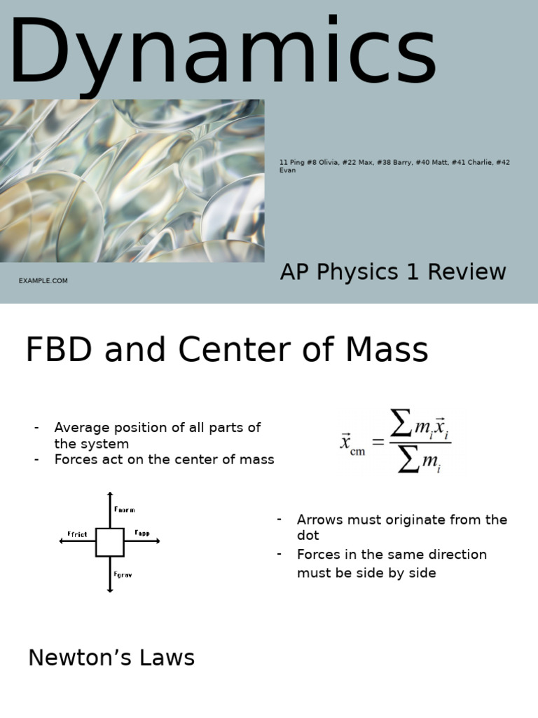 Dynamics Review Presentation Pdf