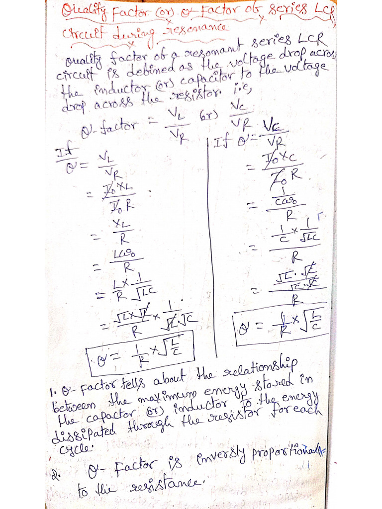 Quality Factor of LCR Circuit | PDF