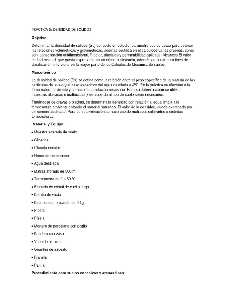 PRACTICA 5 Meca | PDF | Densidad | Temperatura