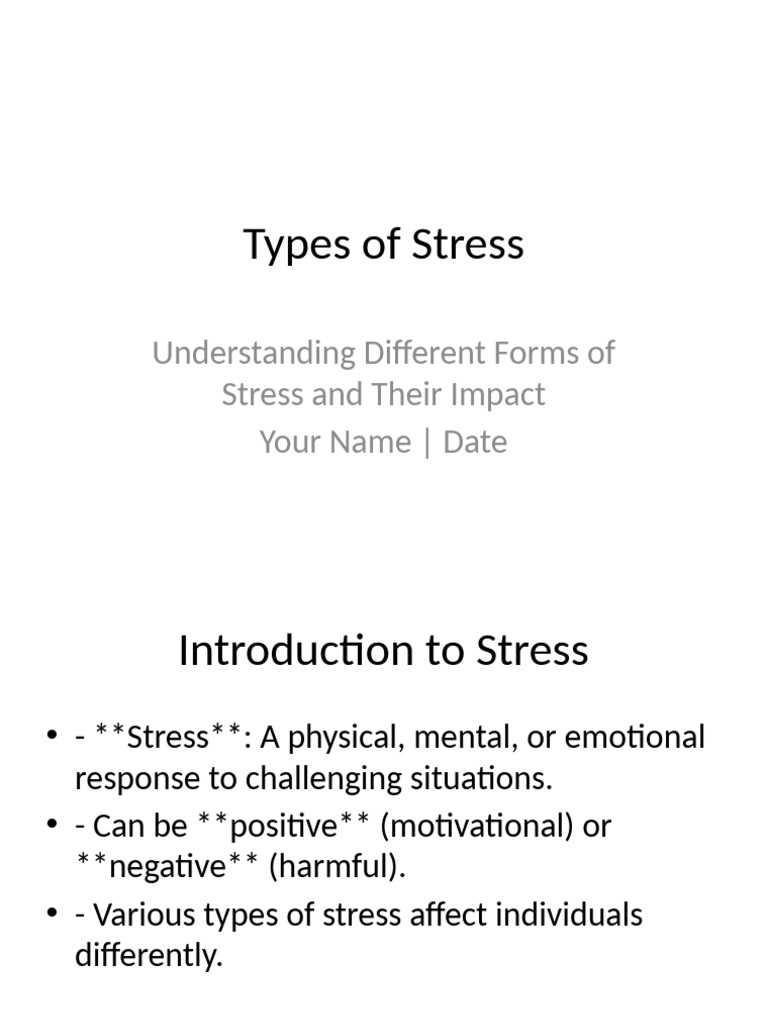 Types of Stress | PDF | Stress (Biology) | Psychological Trauma