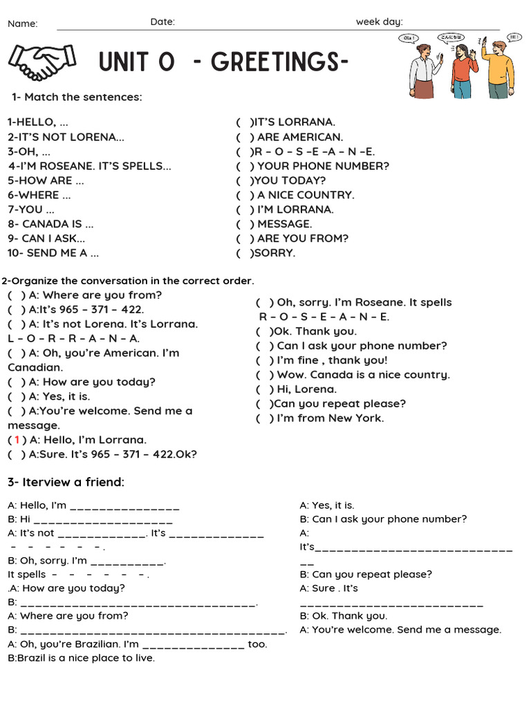English Greetings Conversation Practice | PDF