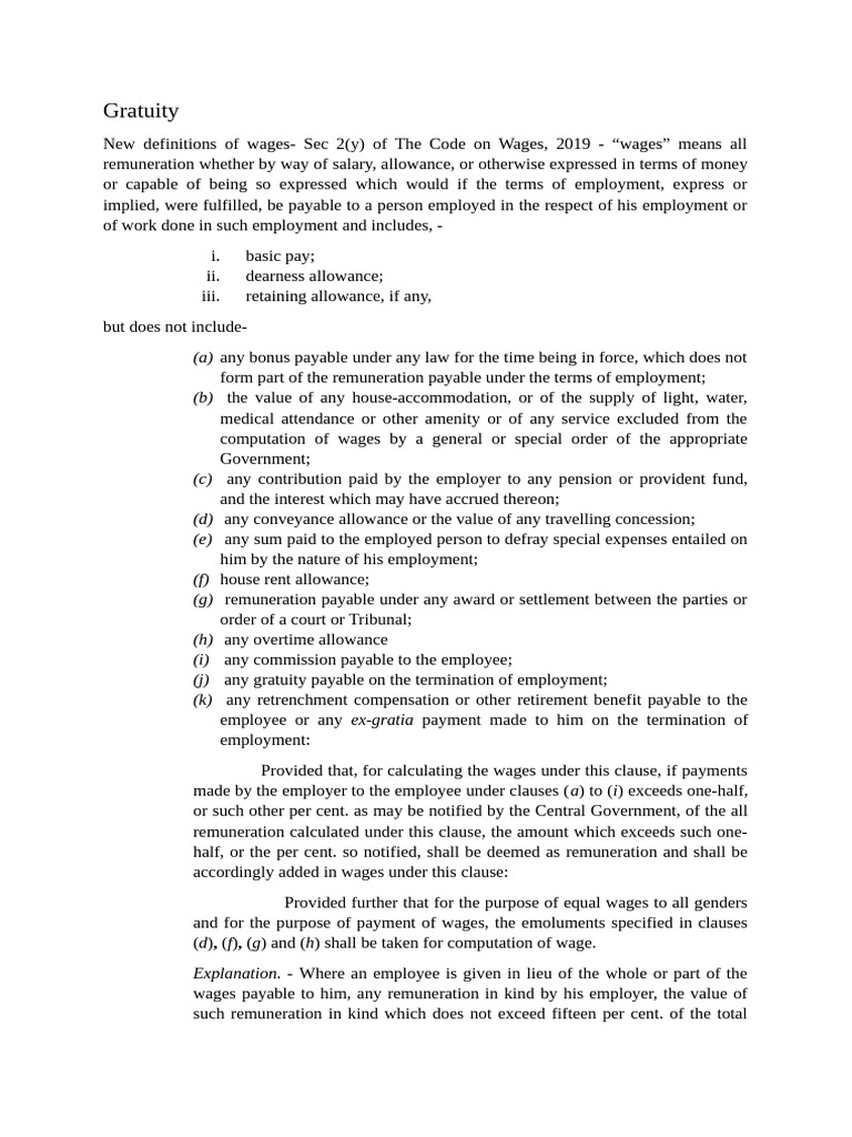 Gratuity | PDF | Employment | Tax Exemption