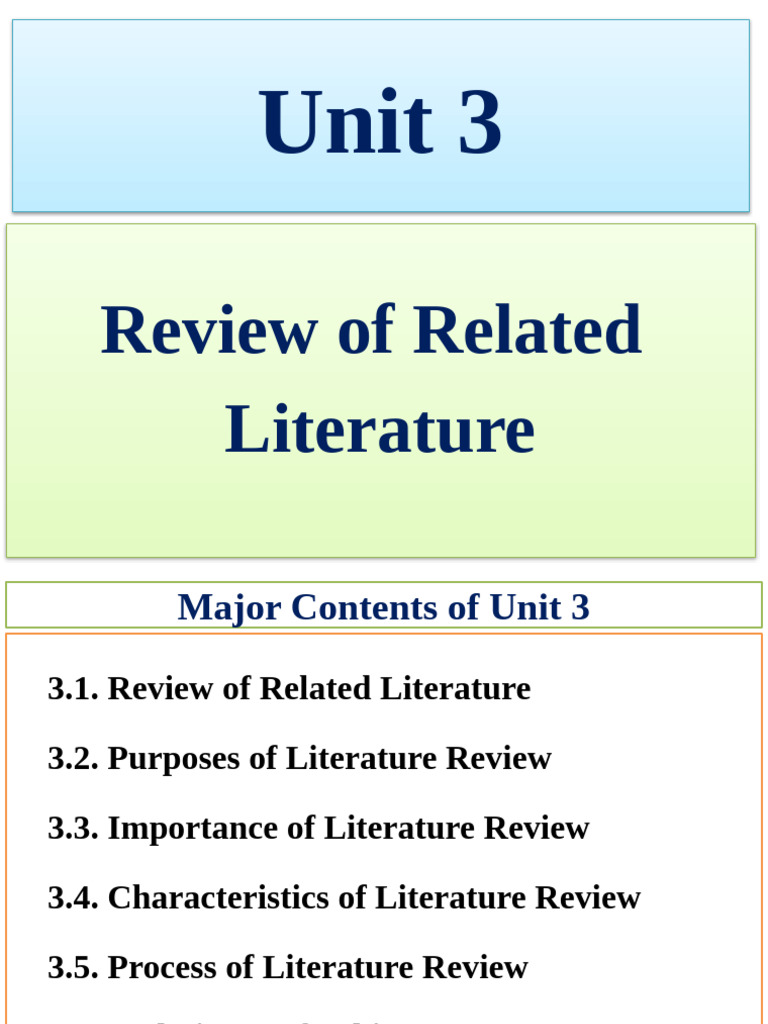 RM UNIT - 3 - Final | PDF | Literature Review | Methodology