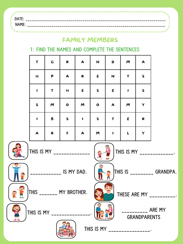 Family Member Identification Worksheet | PDF