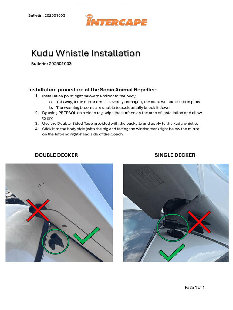 Kudu Whistle Instalation 501003 | PDF
