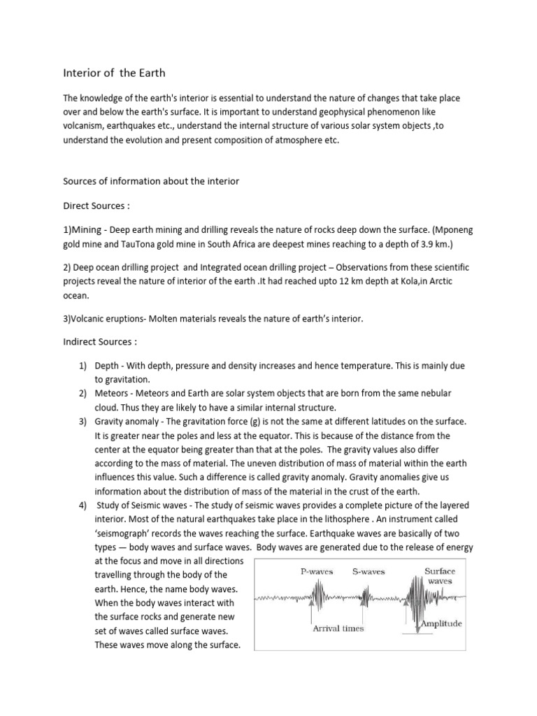 Interior of The Earth | PDF | Waves | Earth