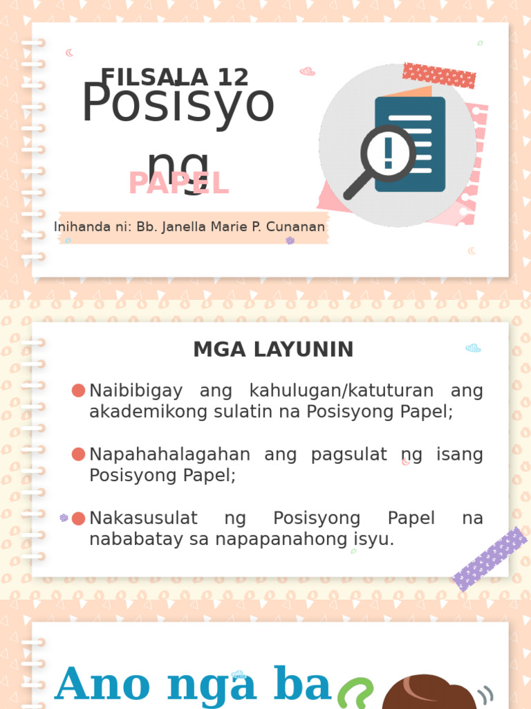 ARALIN II-III (Posisyong Papel) | PDF