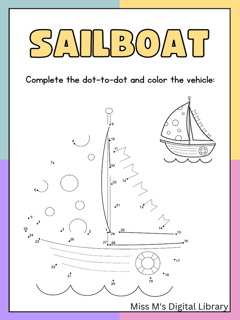 Colorful Vehicles Dot To Dot Worksheets - 20241208 - 204858 - 0000 | PDF