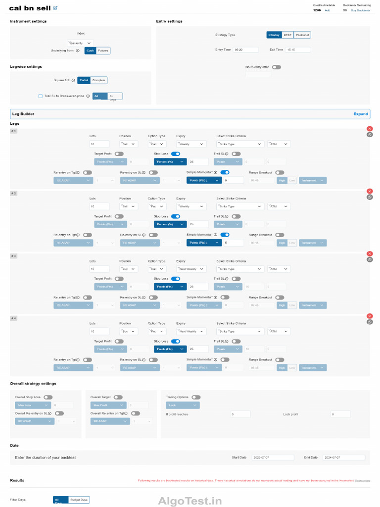 algotest_strategy_cal bn sell_2024-07-07-09_51_22 | PDF