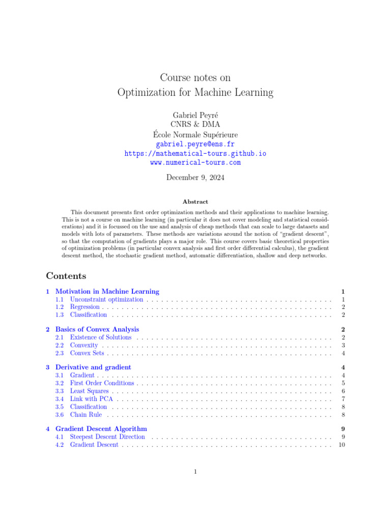 First Order Optimization in ML | PDF | Mathematical Optimization | Machine Learning