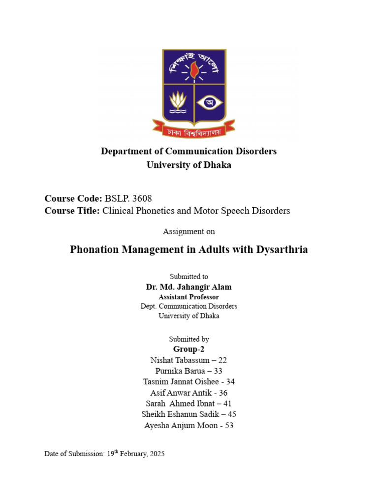 Group 2 (MSD Assignment) | PDF | Human Voice | Sound Production
