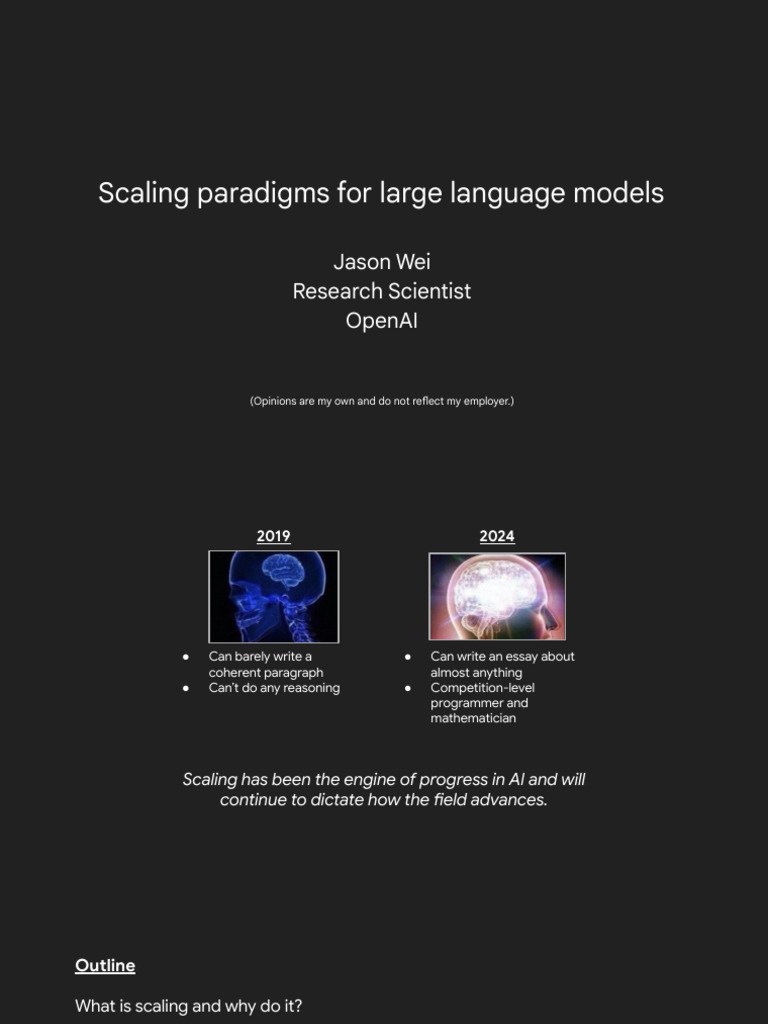 Scaling Paradigms for Large Language Models | PDF | Thought ...