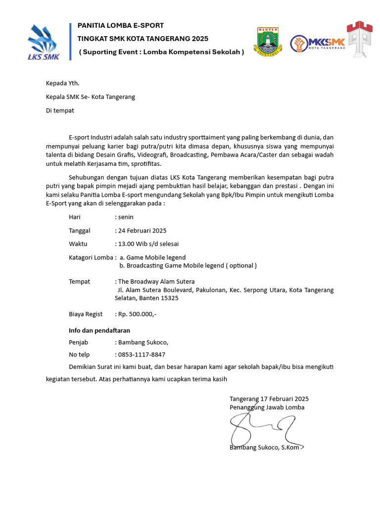 surat undangan lomba ML 2025 | PDF