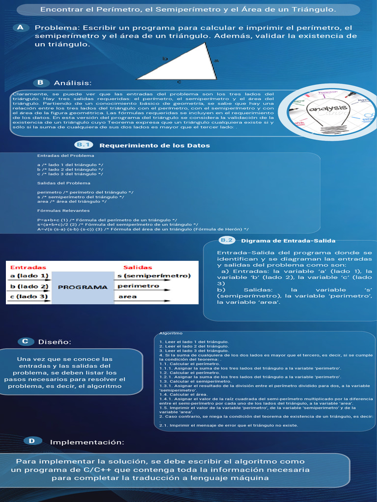 Encontrar El Perímetro, El Semiperímetro y El Área de Un Triángulo ...