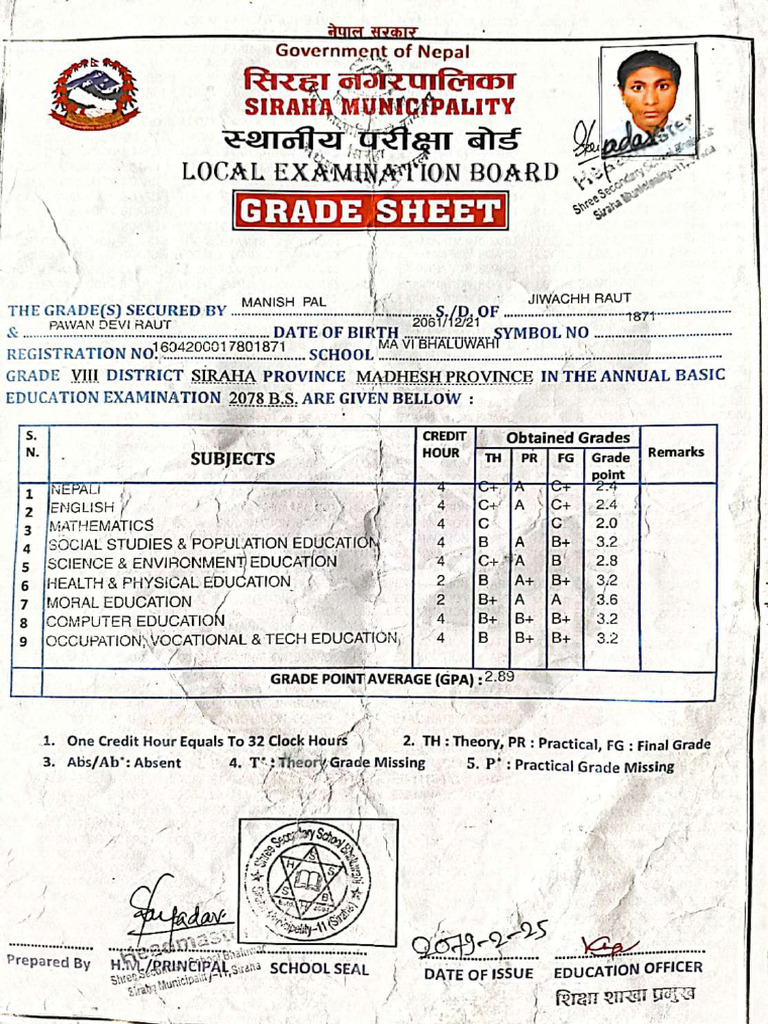 8 Grade Sheet PDF _compressed | PDF