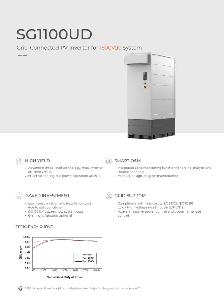 DS 20241118 SG1100UD Datasheet V17 EN | PDF | Power Inverter | Power Supply