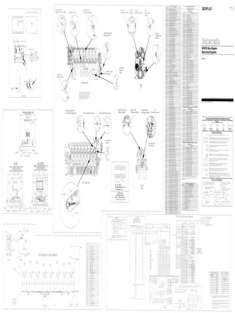 Caterpillar G3616 Gas Engine Schematic 1 of 2 | PDF