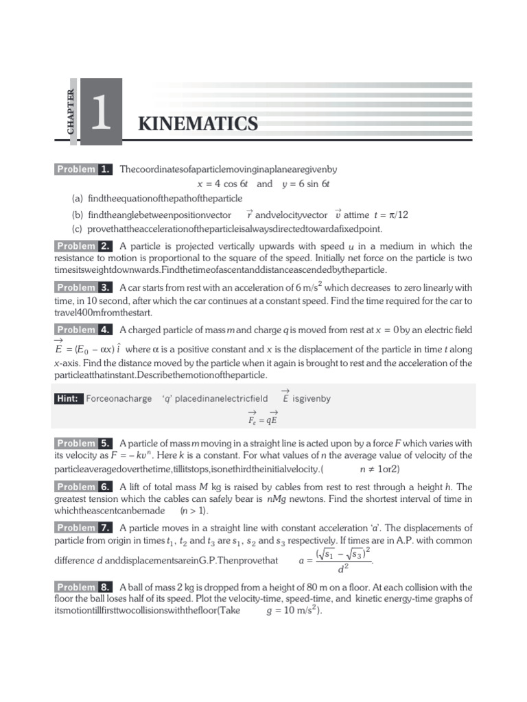 Dassehra HomeWork JEE Advanced Part 1 | PDF | Force | Acceleration
