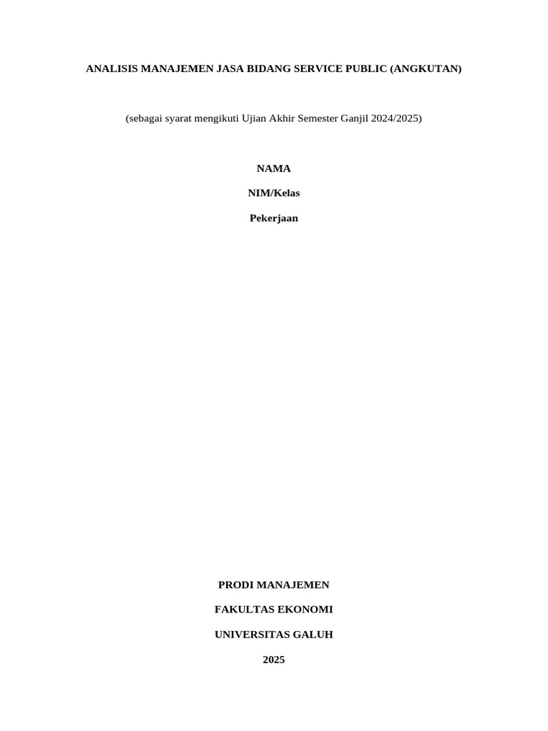 Analisis Manajemen Jasa Bidang Service Public | PDF