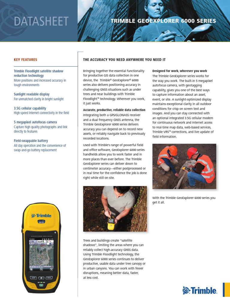 Trimble GeoXH 6000 Datasheet | PDF | Esri | Computing