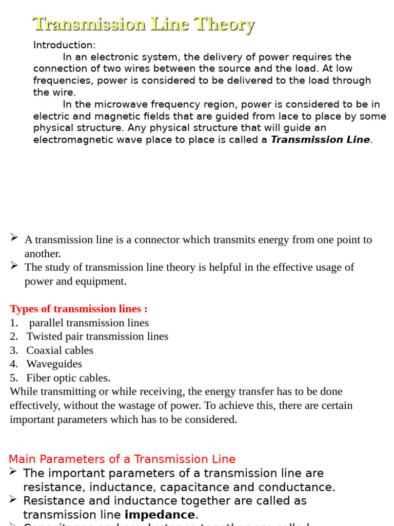Transmission Line Theory Explained | PDF | Transmission Line | Waveguide