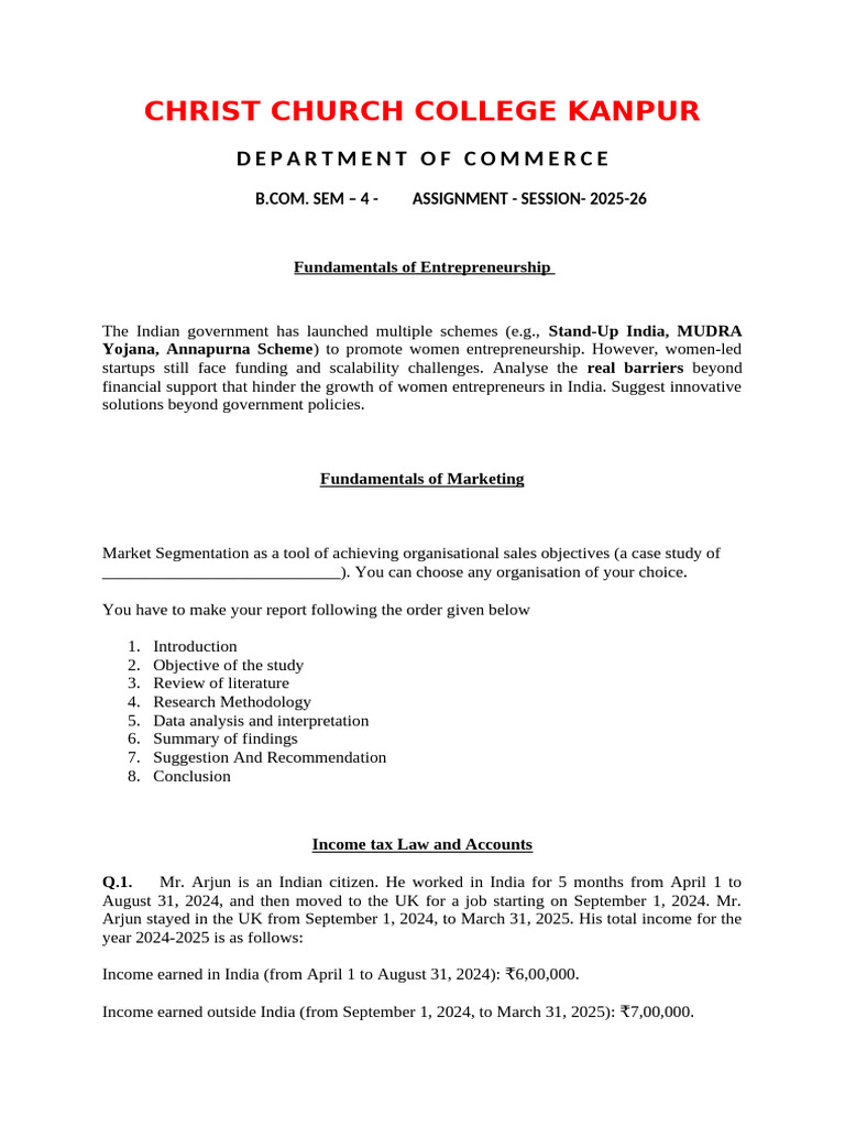 Bcom-Sem-4 Assignment | PDF