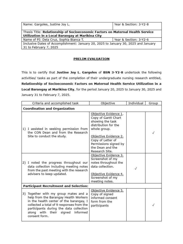 GARGOLES BSN 3 Y2 8 PRELIM EVALUATION Na Ito | PDF | Microsoft Excel ...