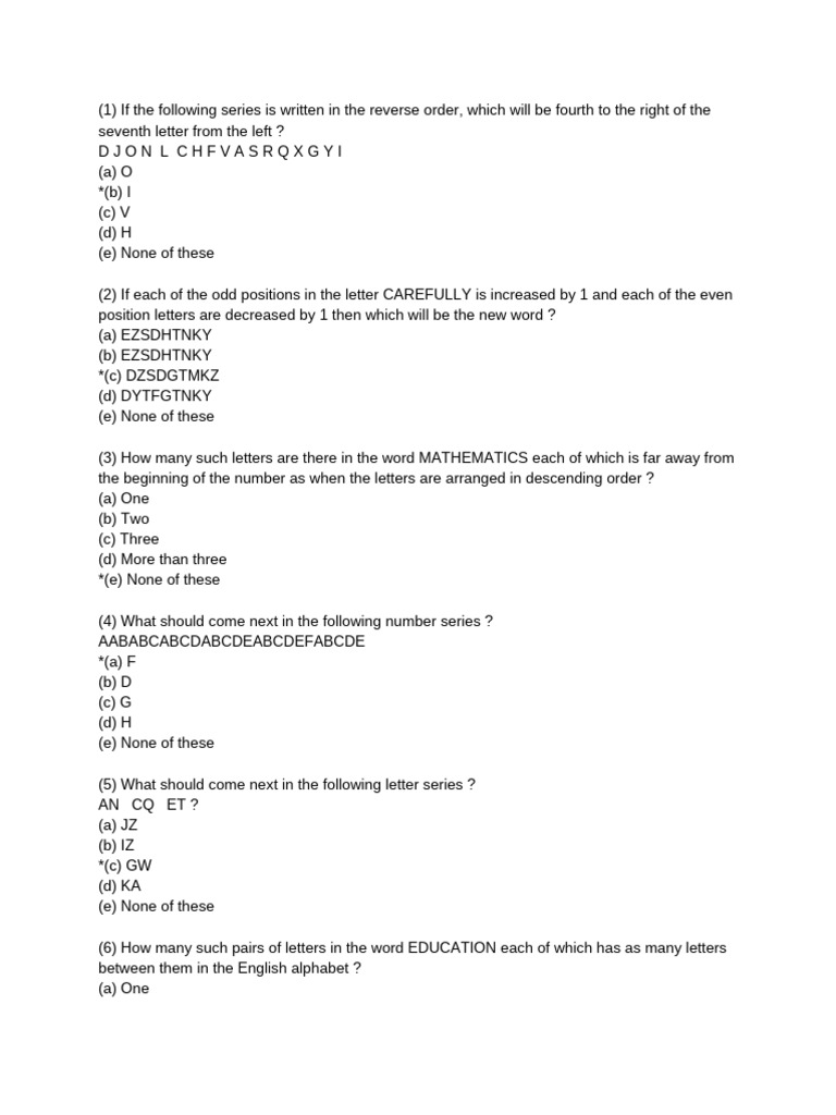 Reasoning Questions - Alphabet Coding Set 5 | PDF