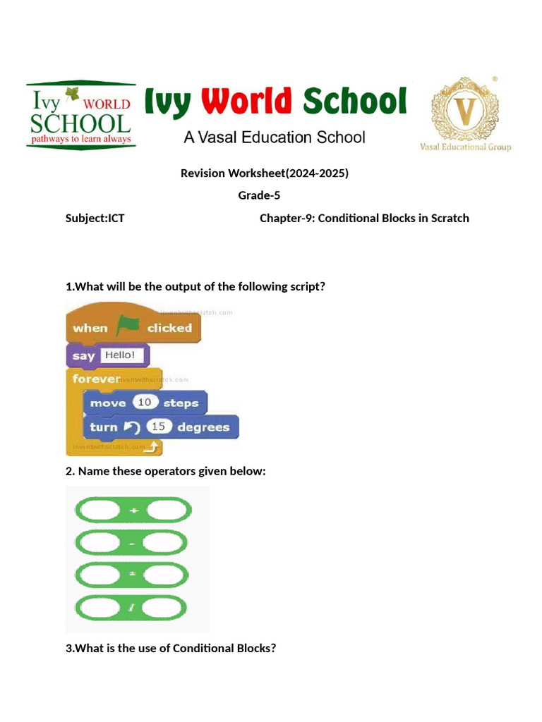Revision Worksheet gr5 ch9 | PDF
