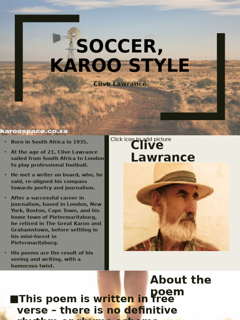 Karoo Soccer: Humor & Community | PDF | Poetry