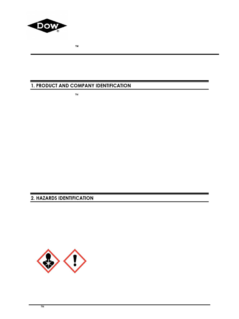 DOWSIL 785 - Sanitary Sealant - Safety Data Sheet | PDF