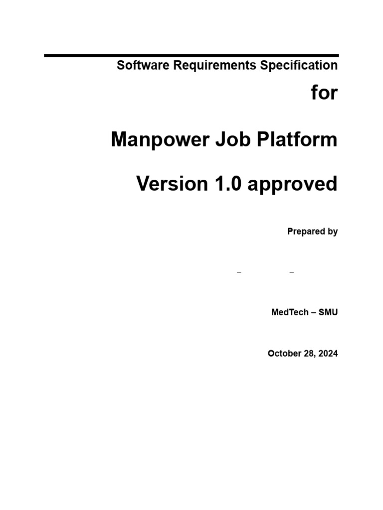 ManpowerJobPlatform SRS | PDF | Résumé | World Wide Web