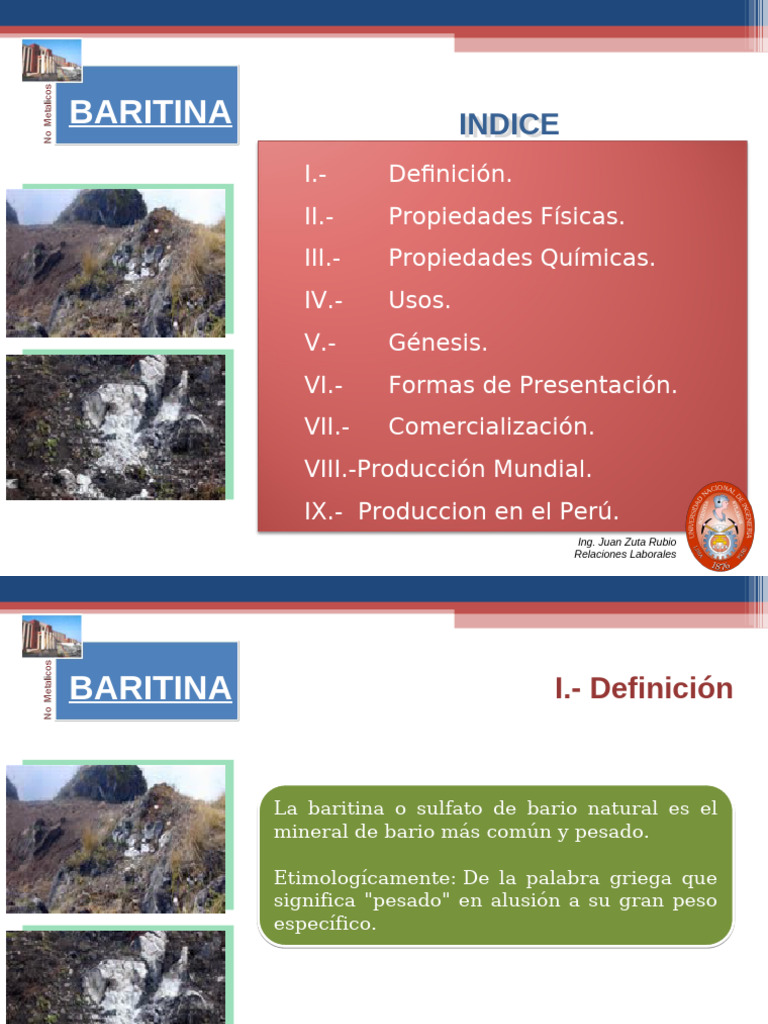 Baritina | PDF | Minerales | Materiales