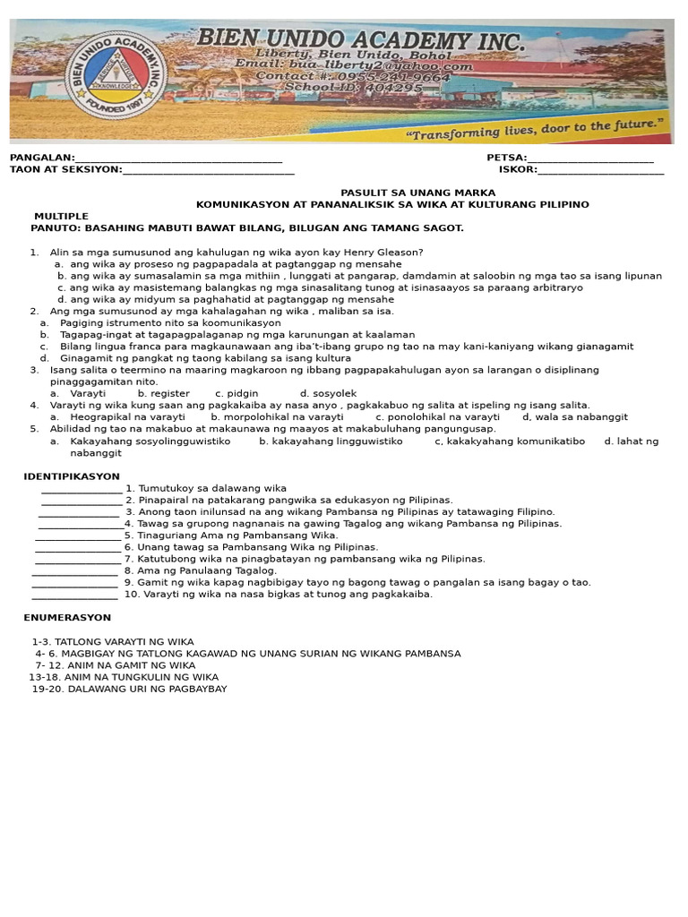 Gr. 11 Exam | PDF